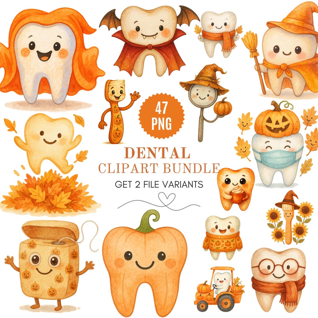 Dental Halloween PNG Bundle: Tooth Ghost Clipart (digital Download) - Etsy