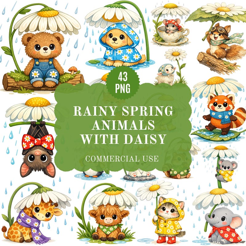 April Shower Clipart - Etsy