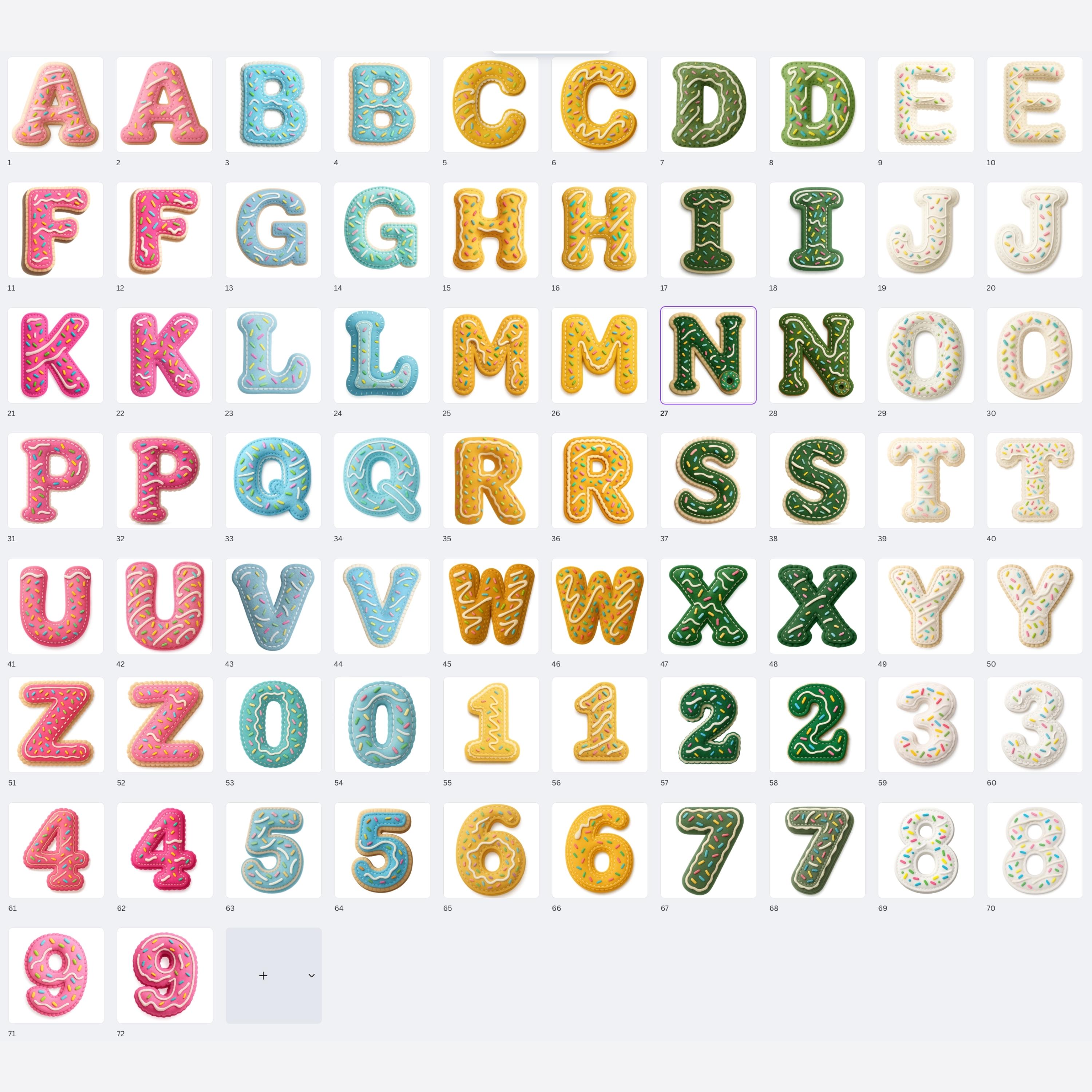 Donut Alphabet PNG Clipart Bundle, Letters & Numbers Felt Fabric Kids ...