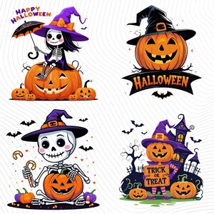 Cute Halloween Clipart Set (50 PNG) | Halloween Clipart Cute | Cute ...