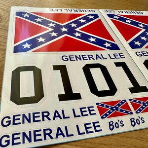 General Lee Tamiya Custom Made Cut Vinyl Decals Stickers Kit 10th Scale ...