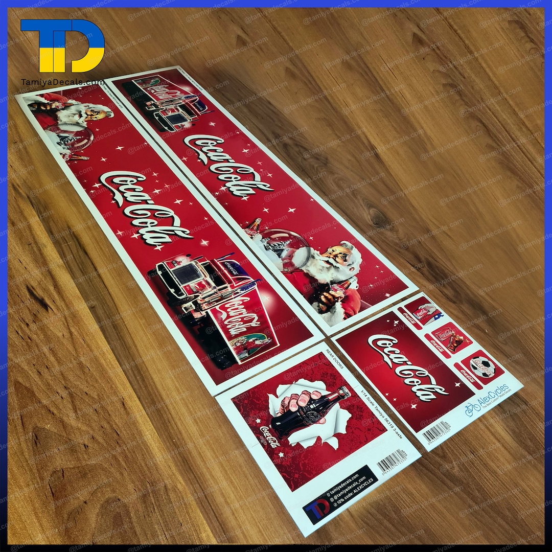 Coca Cola Christmas Laminated Decals for 56319 3-axle Tamiya 1:14 ...