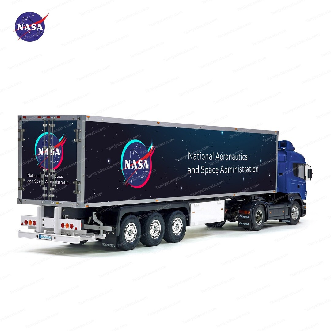 Tamiya Trailer NASA 56319 3-axle 1:14 Scale Laminated Side Roof Decals ...