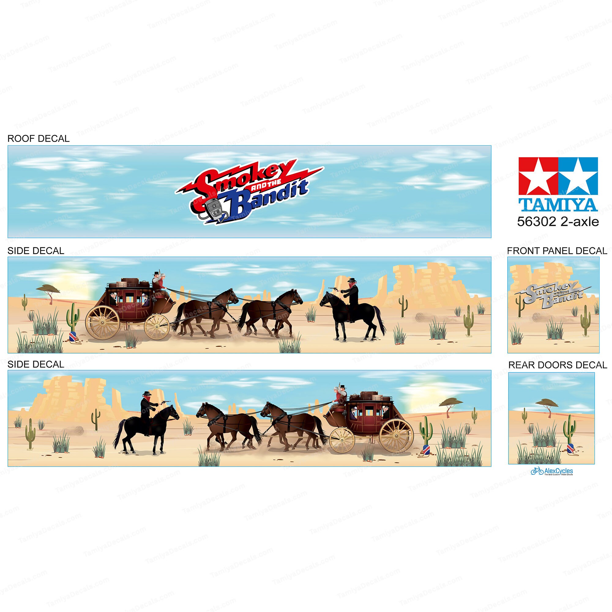 RC Tamiya Trailer Smokey Bandit 56302 2-axle 1/14 Scale Laminated Side ...