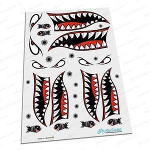 RC Tiger Shark Teeth Mouth Bomb Axial Traxxas Losi Arrma Nose Art ...