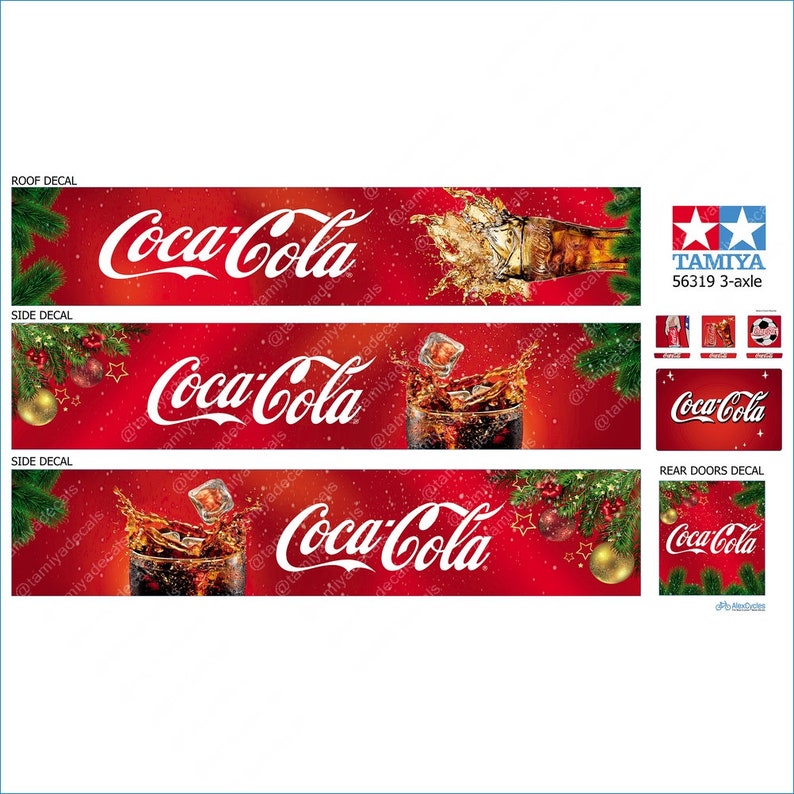 Tamiya Trailer 56319 Christmas Coca Cola 3-axle 1:14 Scale Laminated ...