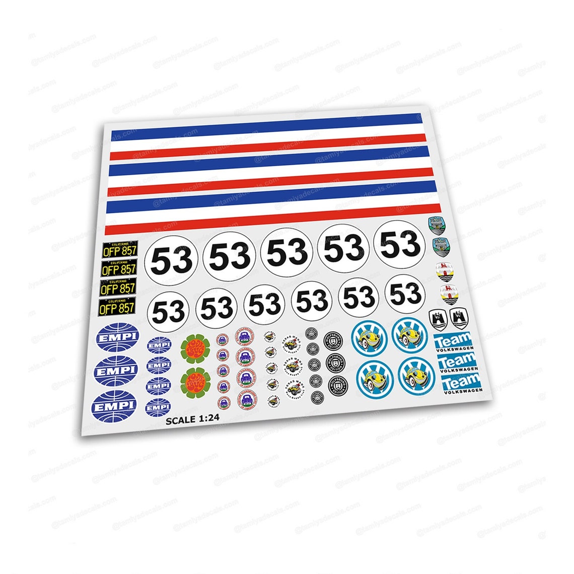 Herbie Tamiya VW Volkswagen Decals Kit Sand Scorcher Stickers - Etsy
