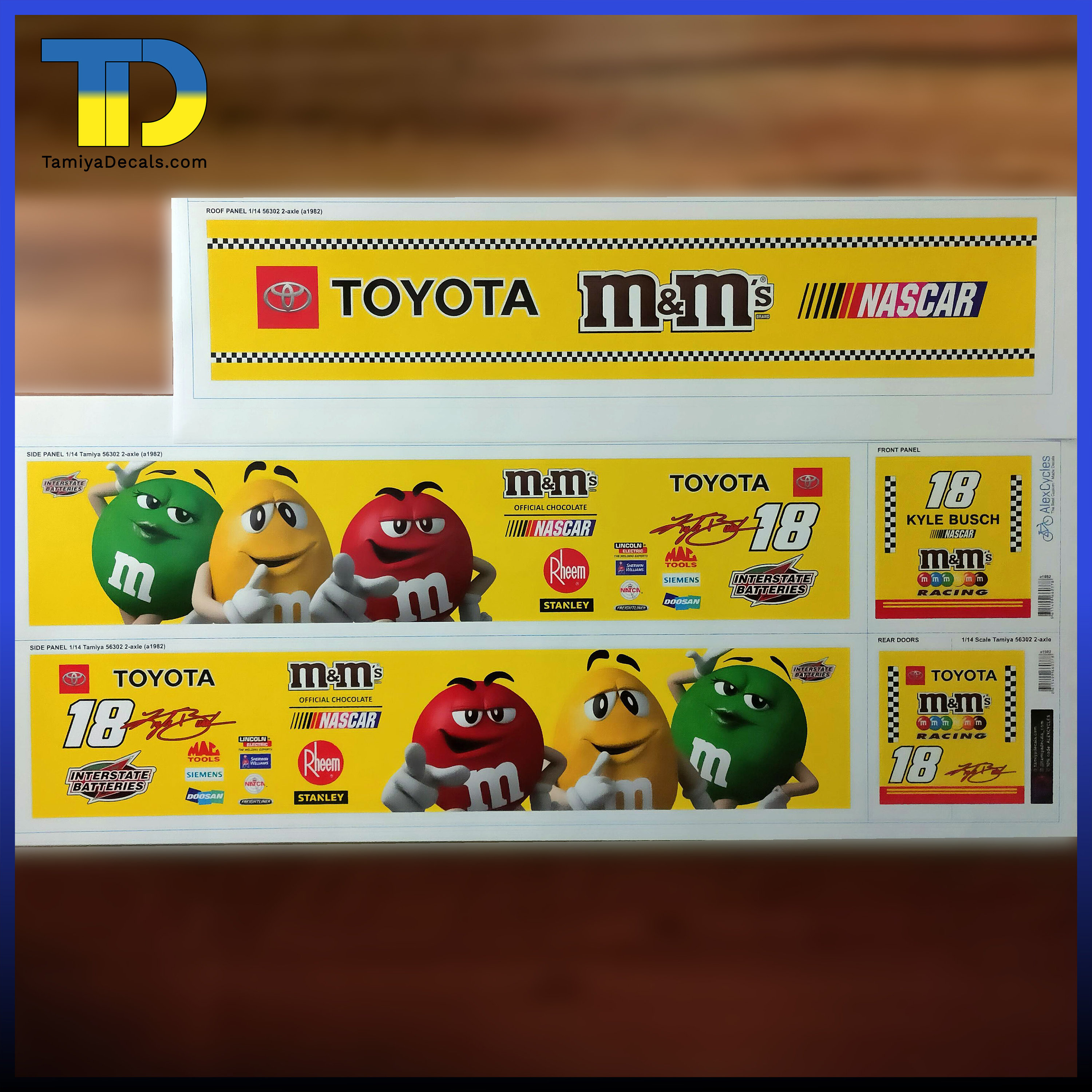 Tamiya Trailer 56319 M&ms Toyota 3-axle 1:14 Scale Laminated Side Roof ...