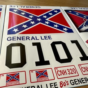 General Lee Tamiya Custom Made Cut Vinyl Decals Stickers Kit 10th Scale ...