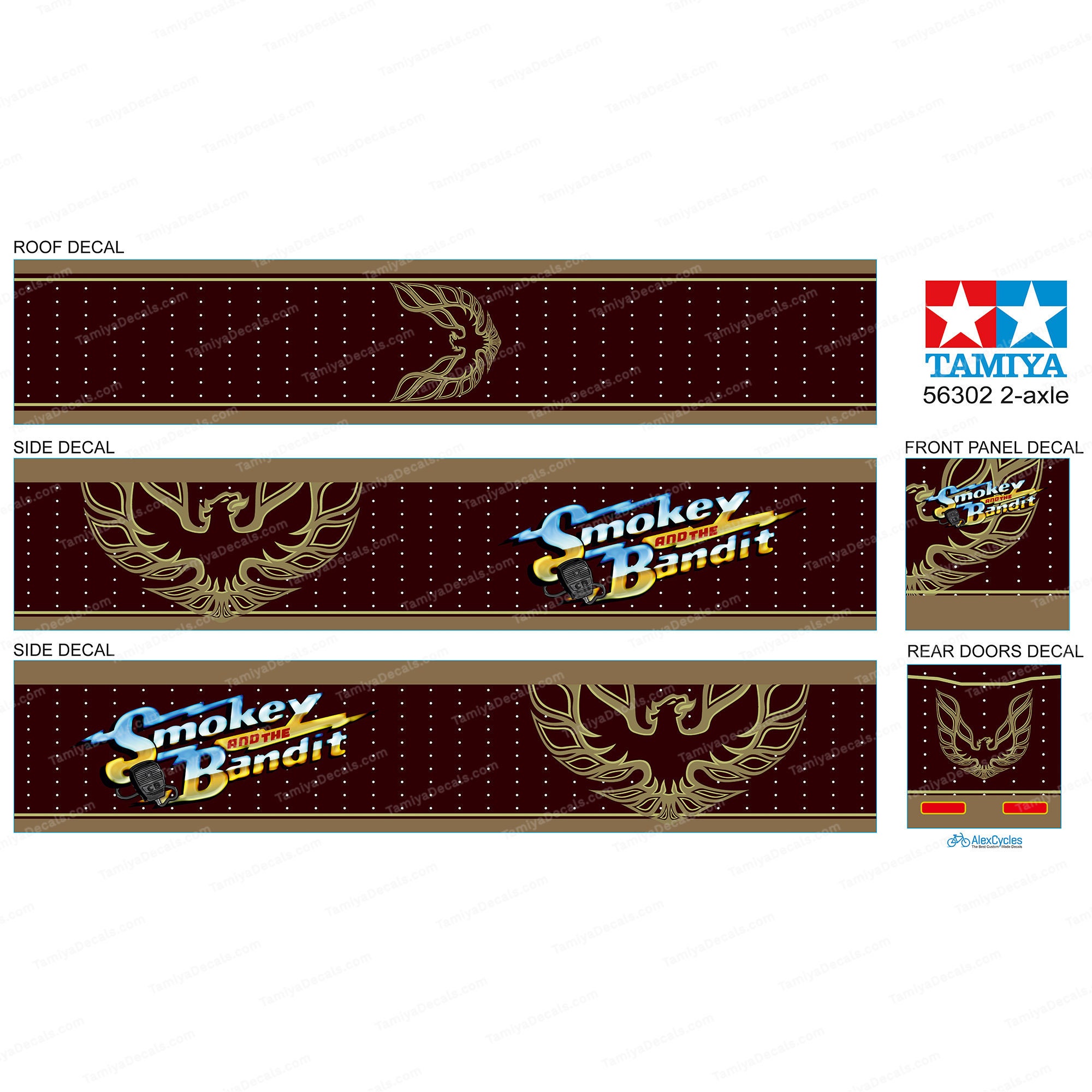 RC Tamiya Trailer Smokey Bandit 56302 2-axle 1/14 Scale Laminated Side ...