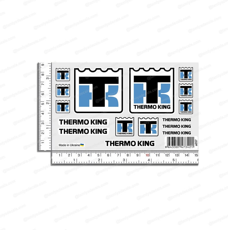 Thermo King Stickers 1/14 Scale Set RC Truck Racing Logo Decals Vinyl ...