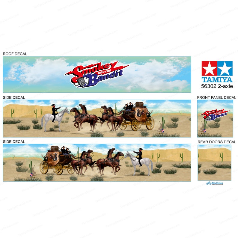 RC Tamiya Trailer Smokey Bandit 56302 3-axle 1/14 Scale Laminated Side ...