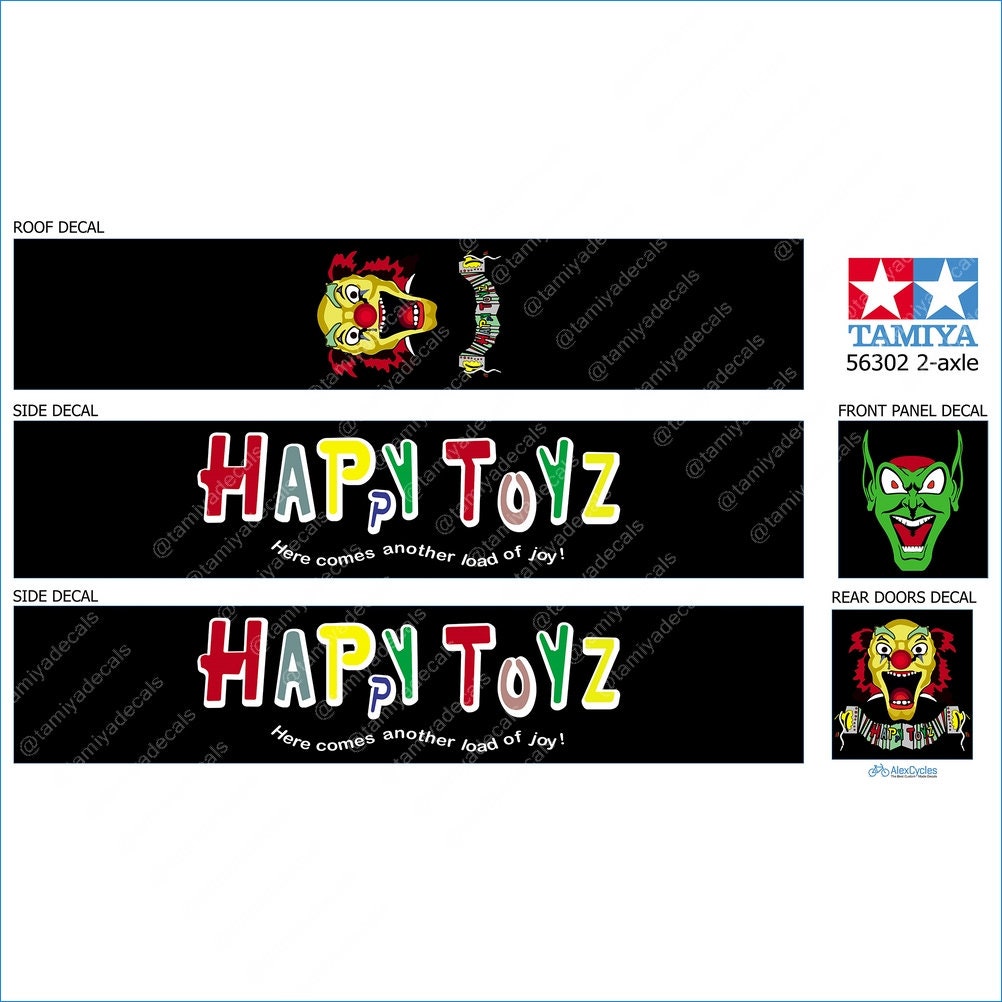 Tamiya Happy Toys Trailer 56302 2-axle 1:14 Scale Laminated Side Roof ...