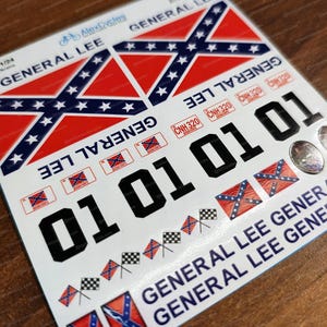 General Lee RC Car Decals: 1/24 Scale Vinyl Stickers - Etsy