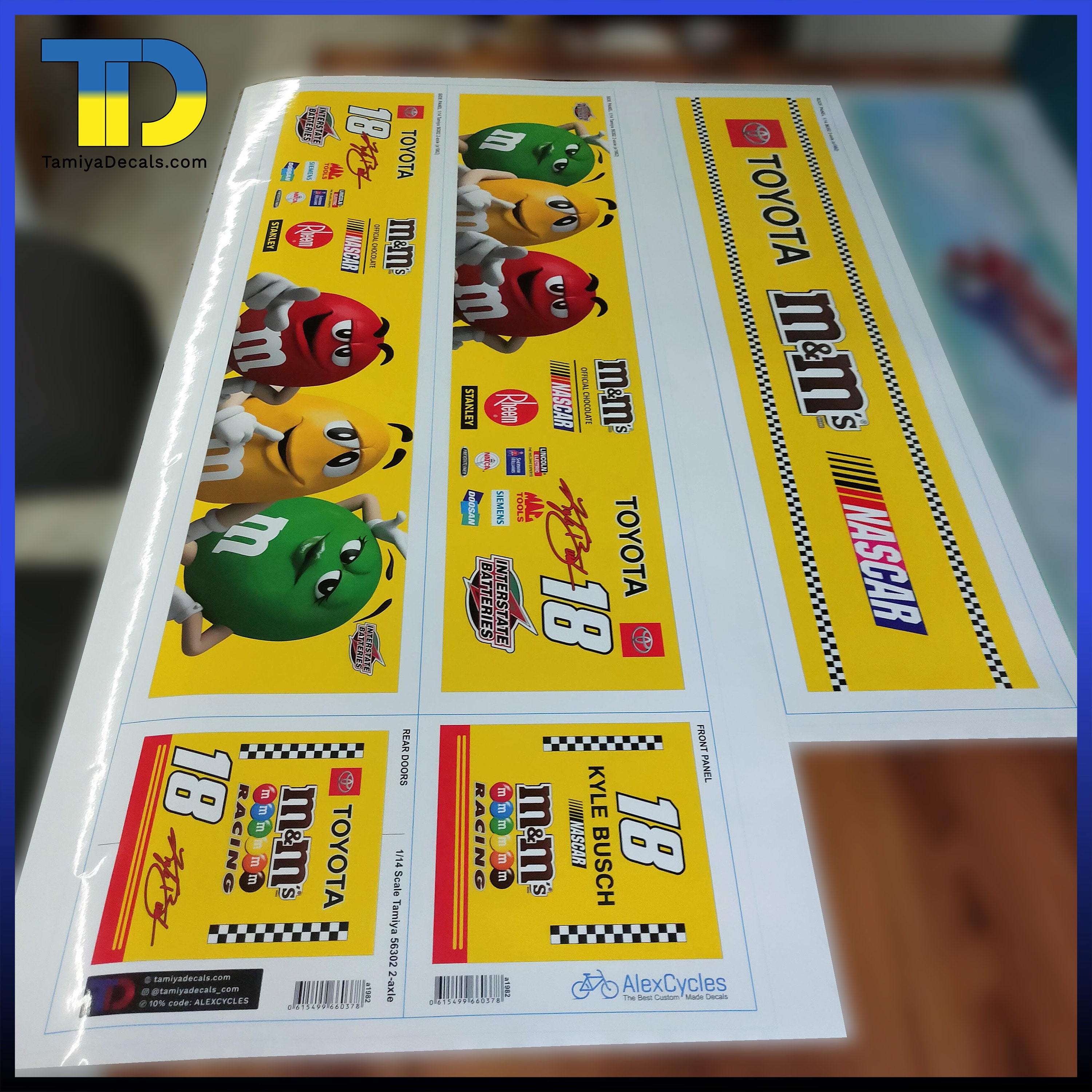 Tamiya Trailer 56319 M&ms Toyota 3-axle 1:14 Scale Laminated Side Roof ...