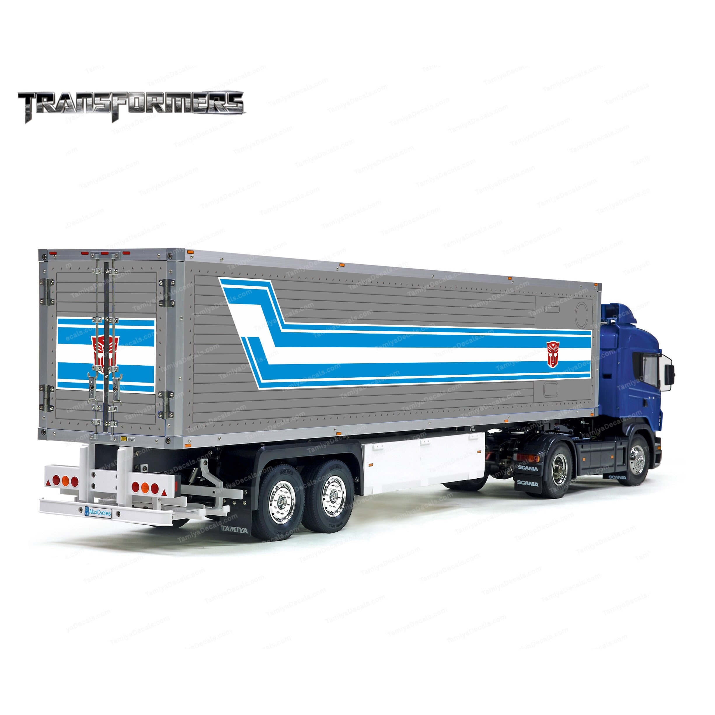 Transformers Tamiya Trailer 56302 2-axle 1:14 Scale Laminated Side Roof ...
