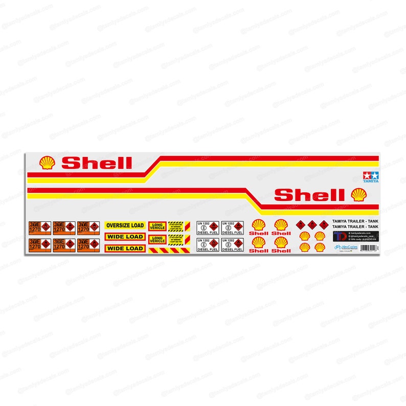 Tamiya Tanker Fuel Trailer Shell RC 1:14 Scale Decals Stickers Set - Etsy