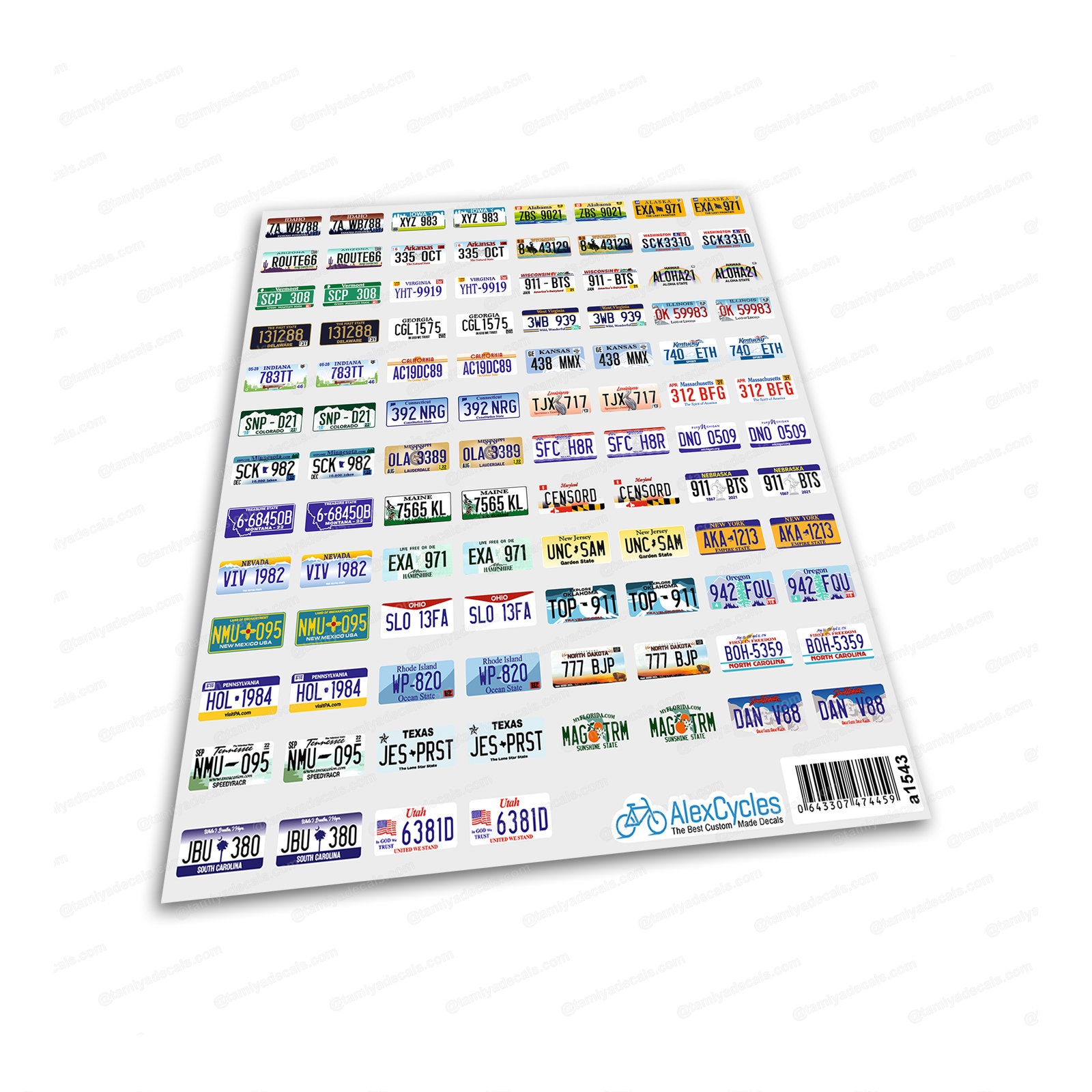 Tamiya 1/14 56318 All 50 USA States License Plate HQ Decals Stickers ...