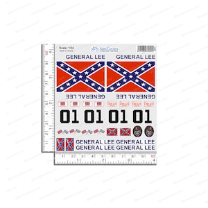 General Lee RC Car Decals: 1/24 Scale Vinyl Stickers - Etsy
