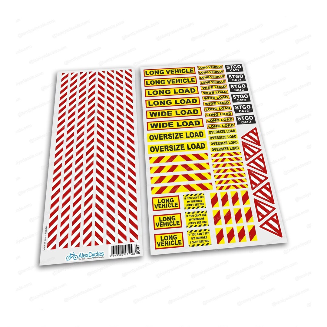 Tamiya Warning Scania 1/14 Scale Truck Attention Safety Sign Decals ...