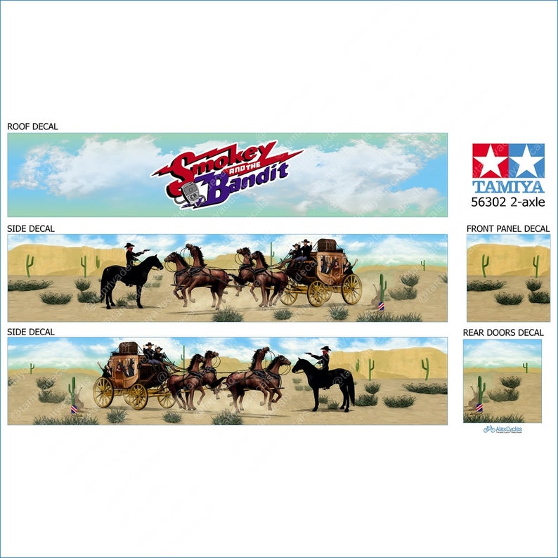 Tamiya 56302 2-axle Trailer Decals: Smokey Bandit Laminated Stickers 1/ ...
