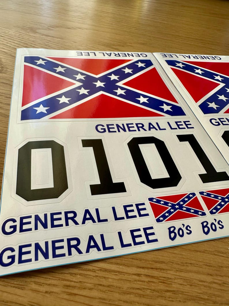General Lee Tamiya Custom Made Cut Vinyl Decals Stickers Kit 10th Scale ...