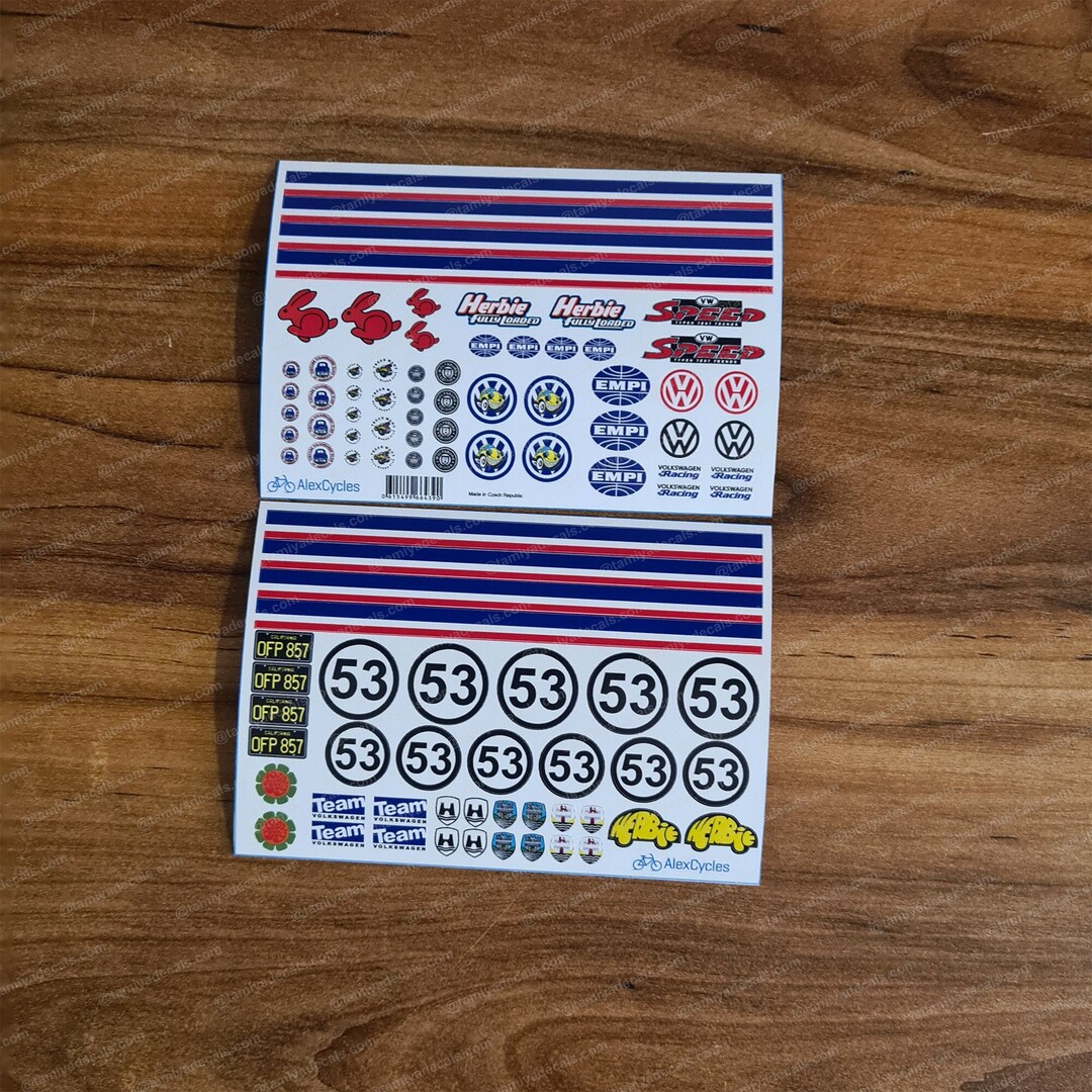 Herbie Tamiya VW Volkswagen Decals Kit Sand Scorcher Stickers - Etsy