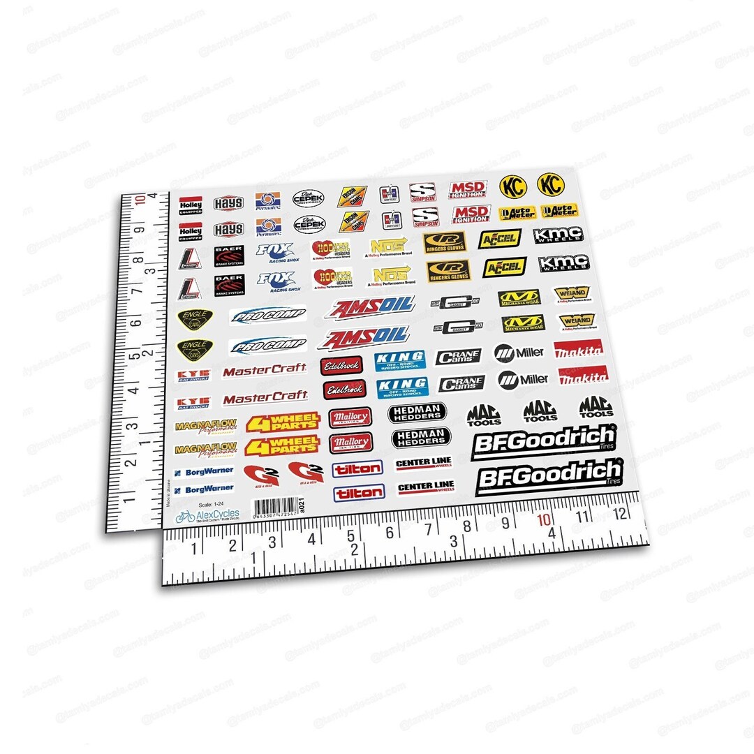 Axial SCX24 Traxxas TRX4M Bronco Racing Sponsors Decal Sheet Cut Vinyl ...