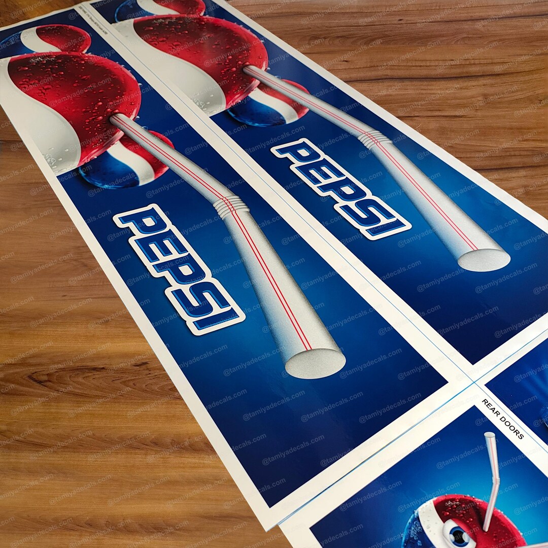 Tamiya Trailer 56319 Pepsi 3-axle 1:14 Scale Laminated Side Roof Decals ...