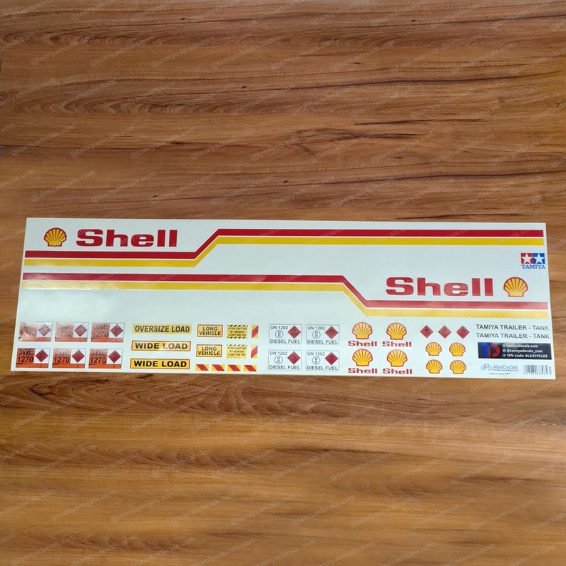 Tamiya Tanker Fuel Trailer Shell RC 1:14 Scale Decals Stickers Set - Etsy