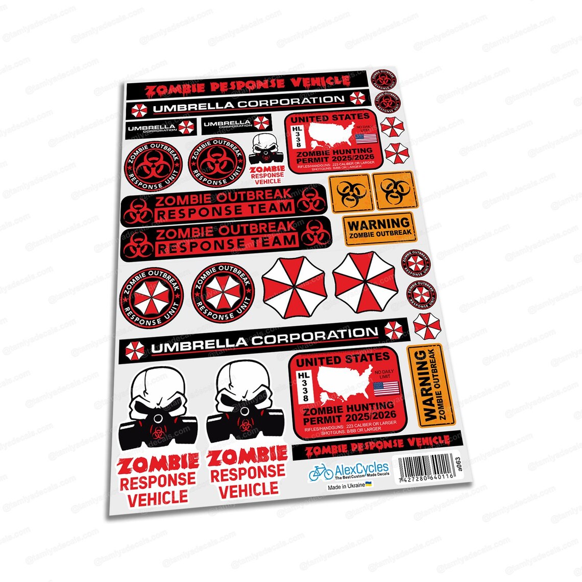 Zombie Umbrella RC Car Decals: 1/10 Scale Crawler Stickers - Etsy