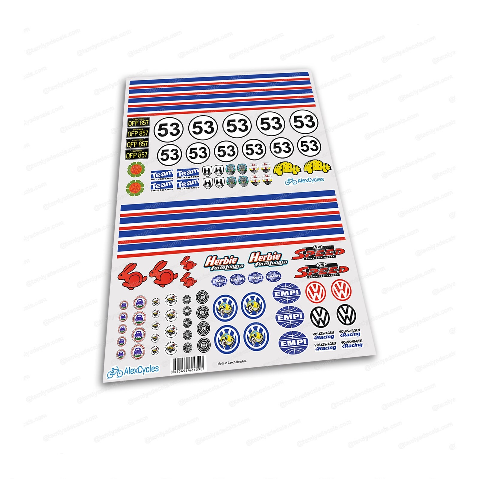 Herbie Tamiya VW Volkswagen Custom Made Decals Stickerskit - Etsy