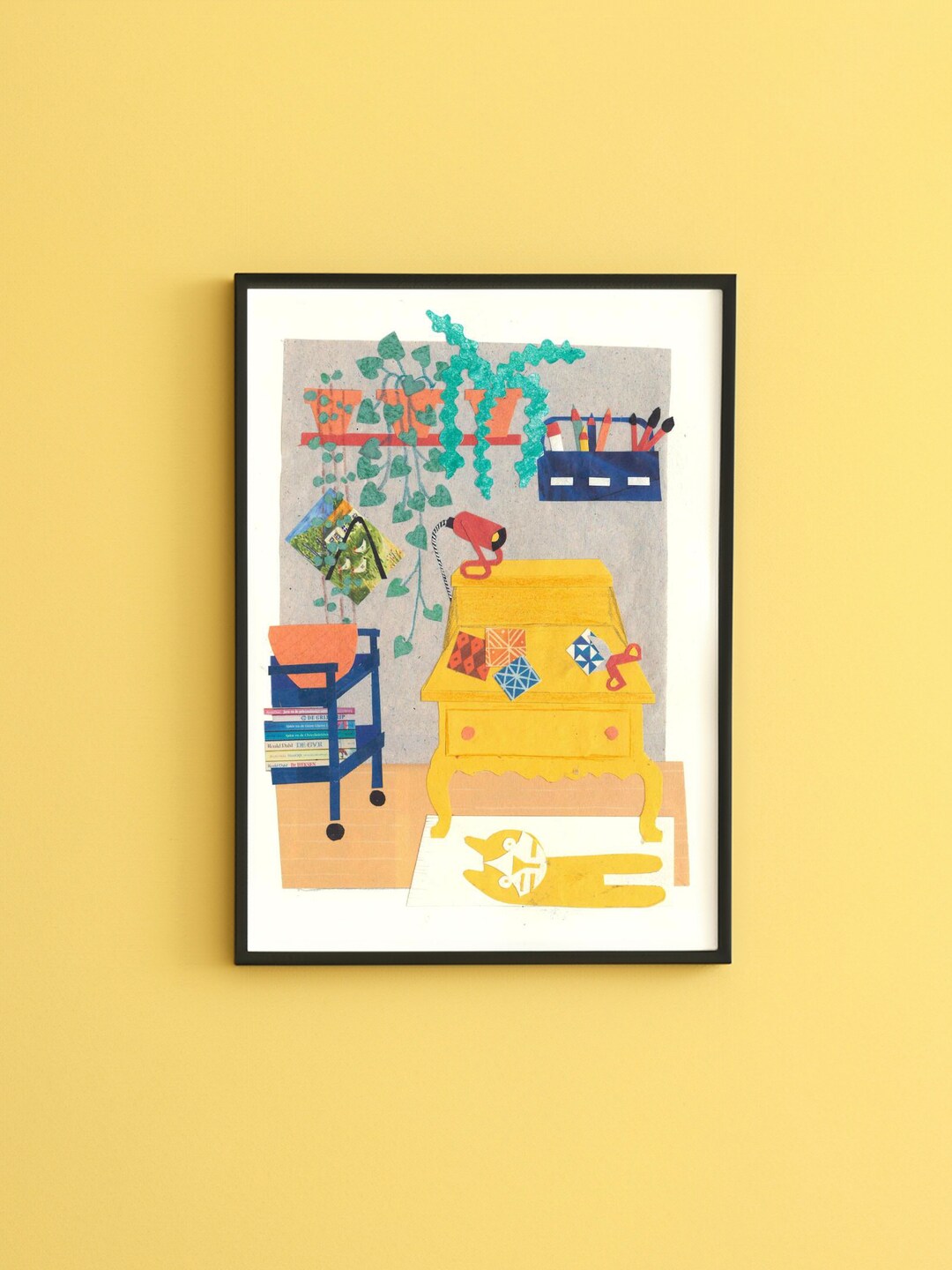 Colorful Secretary Desk Collage Print - A5 - Etsy