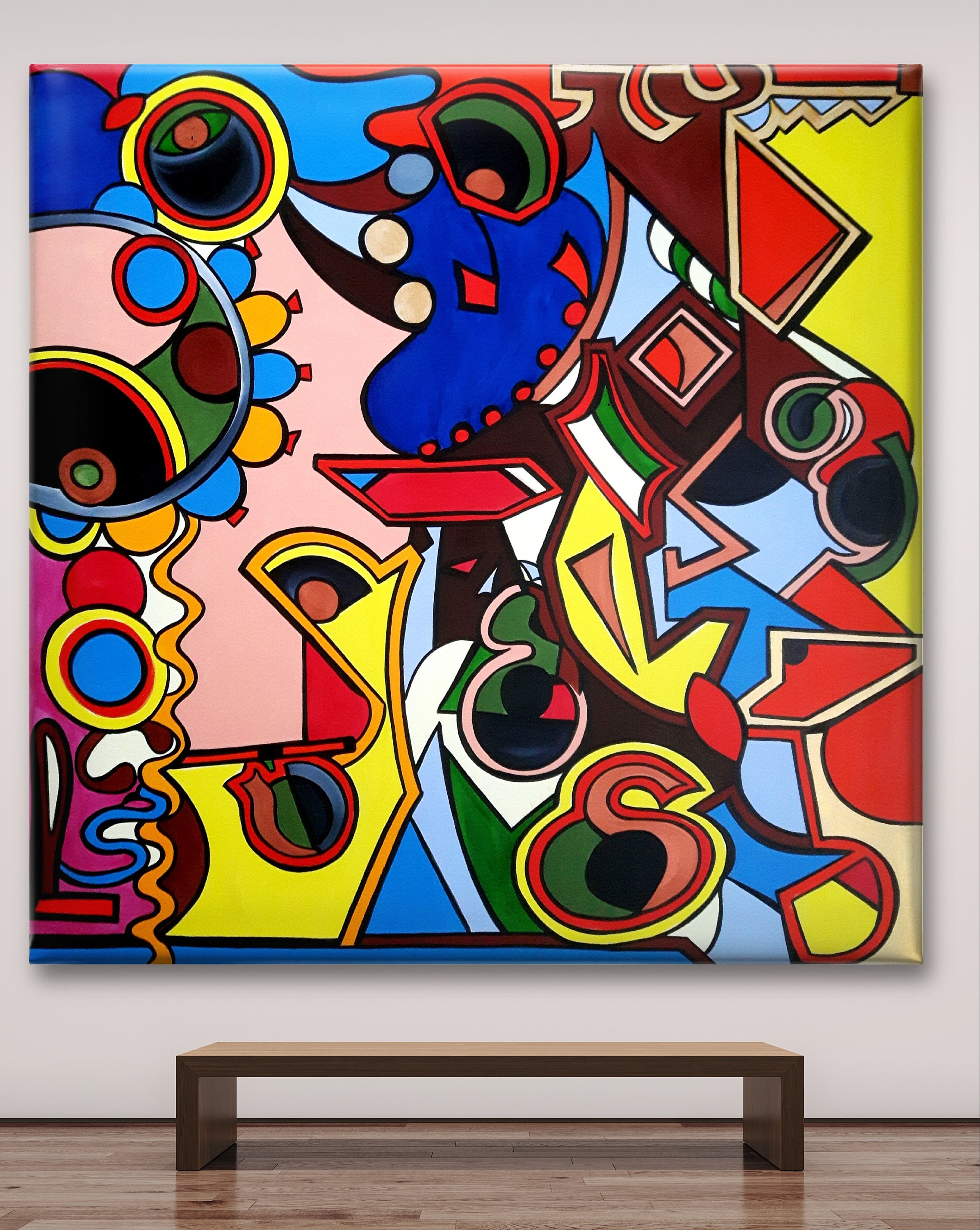 150 X 150 Cm 190 X 190 Cm XL Painting Hand-painted Pictures Modern Art ...