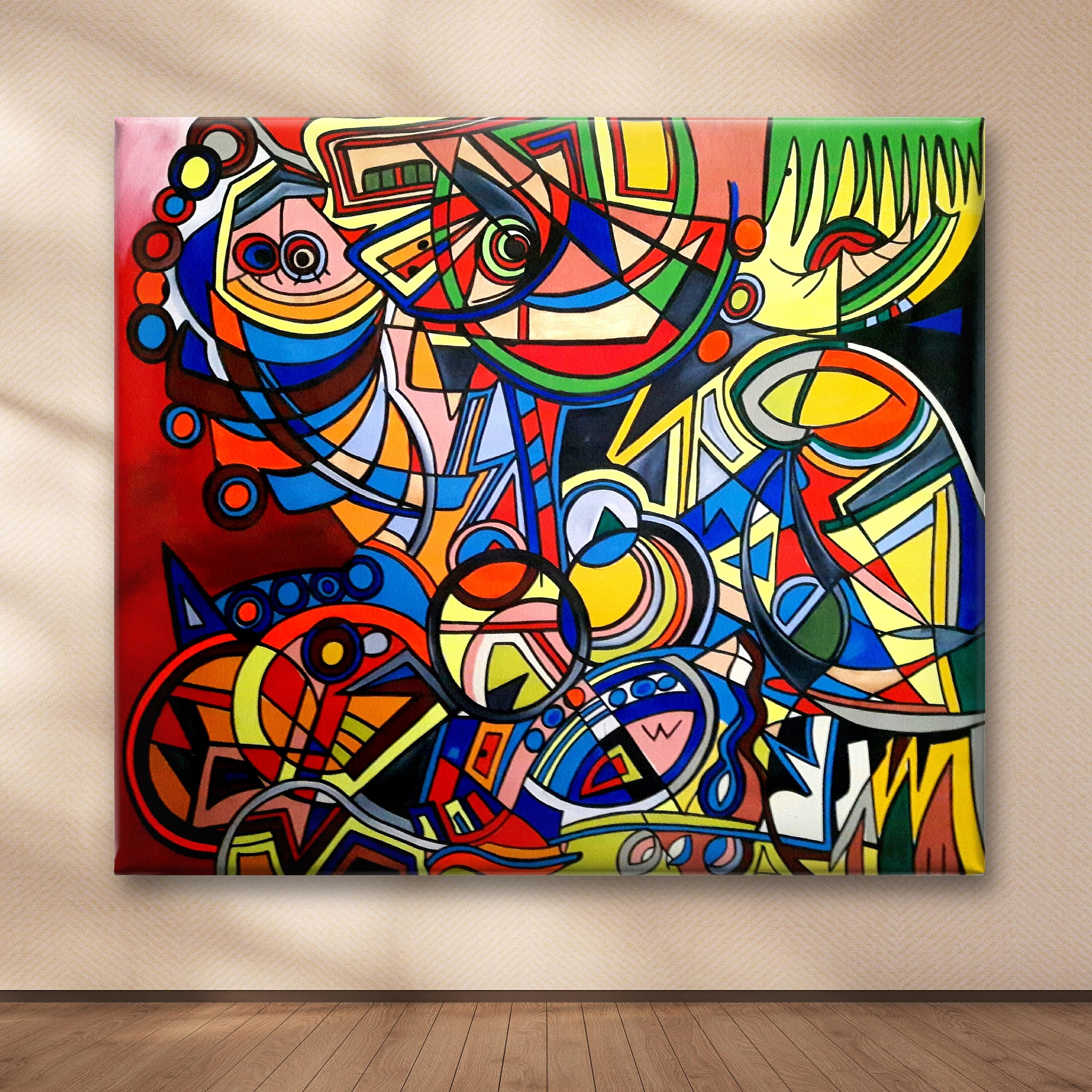 150 X 150 Cm 190 X 190 Cm XL Painting Hand-painted Pictures Modern Art ...