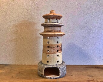 Ceramic Lighthouse Lamp - Etsy