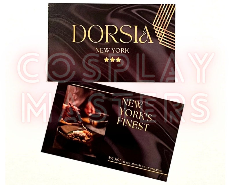 American Psycho Dorsia Restaurant Card Prop - Patrick Bateman - Etsy