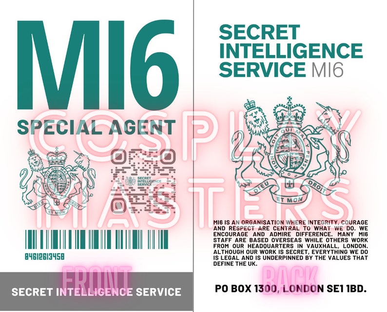 2023 MI6 ID Card With Real QR Code printable - Etsy