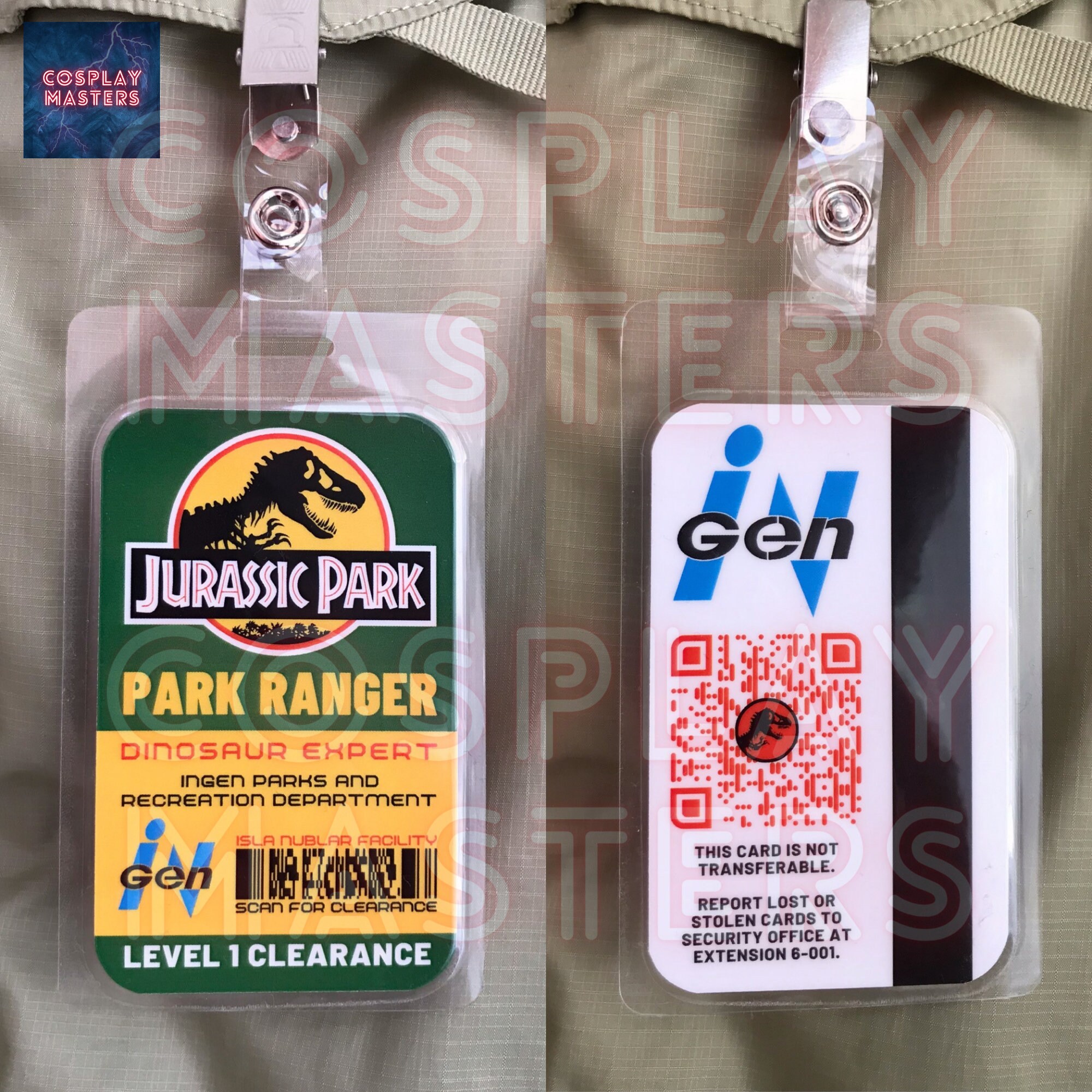 Jurassic Park World Cosplay ID Badges With Active QR Codes & Metal ...