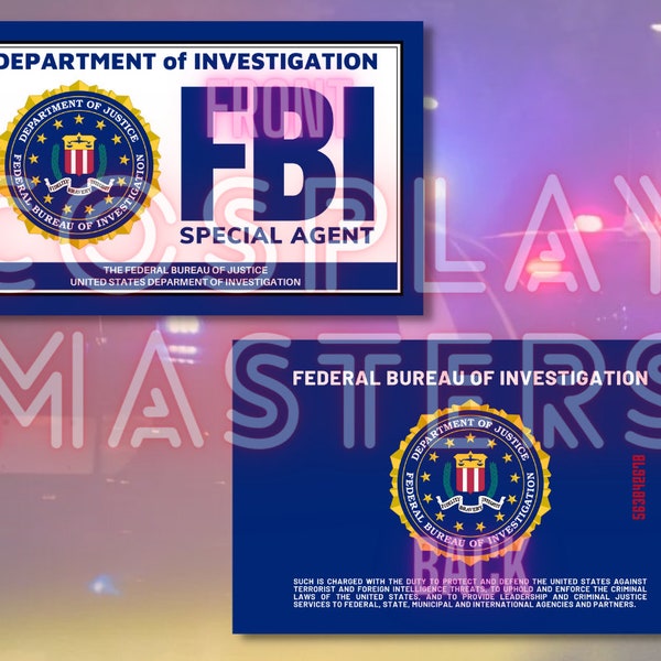 Fbi Id Card - Etsy