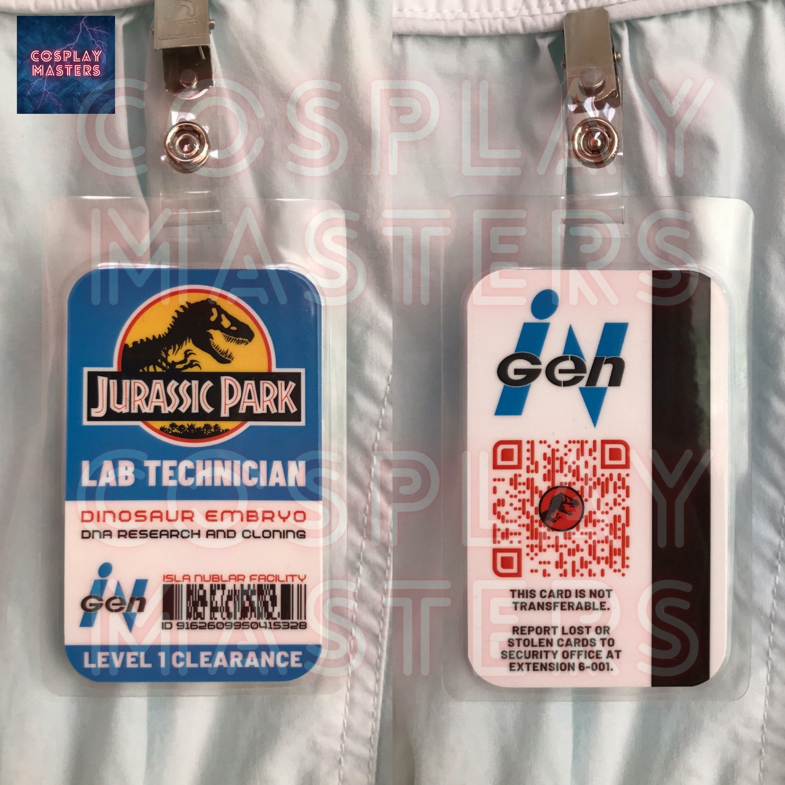 Jurassic Park World Cosplay ID Badges With Active QR Codes & Metal ...