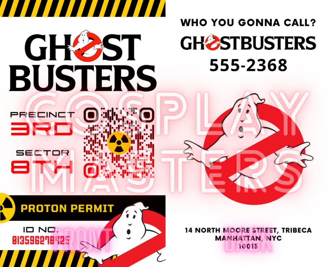 2024 Ghostbusters ID Card With Real QR Code printable Cosplay ...