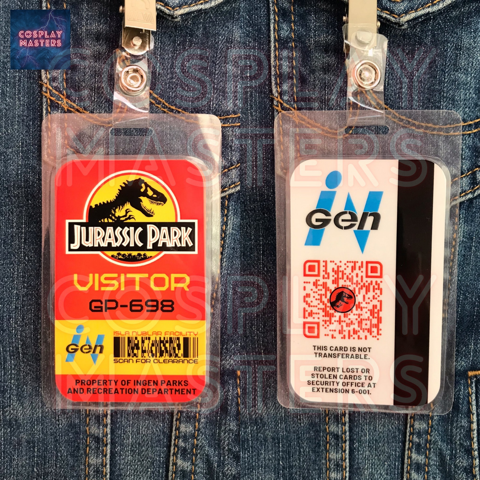Jurassic Park World Cosplay ID Badges With Active QR Codes & Metal ...