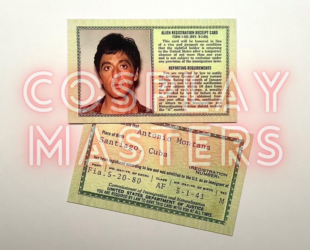 Scarface Tony Montana Cosplay ID - Etsy