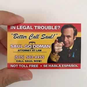 Better Call Saul Business Card Prop - Saul Goodman - Etsy