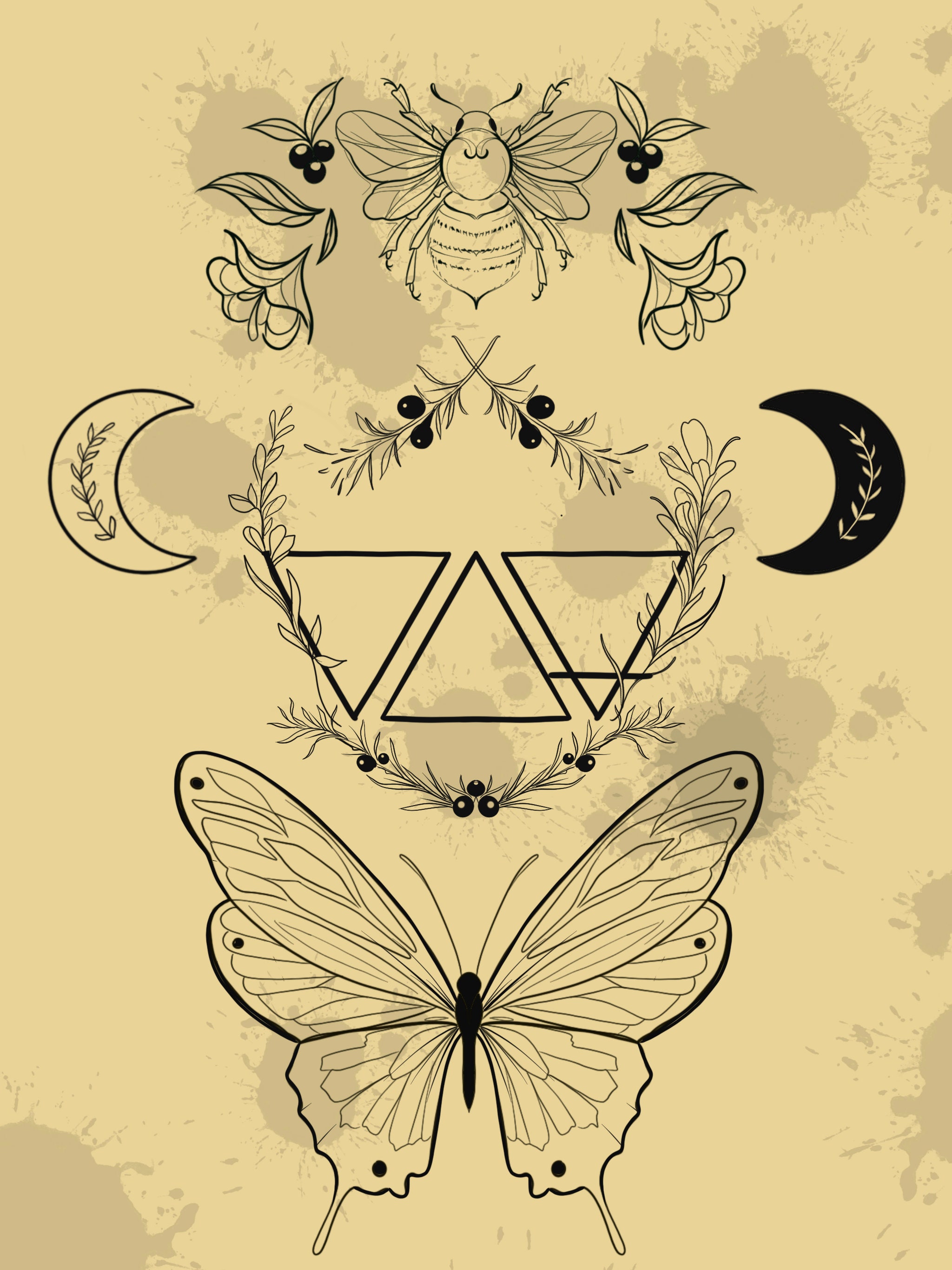 Fantasy Fairy Line Art Digital Downloads PNG JPG - Etsy