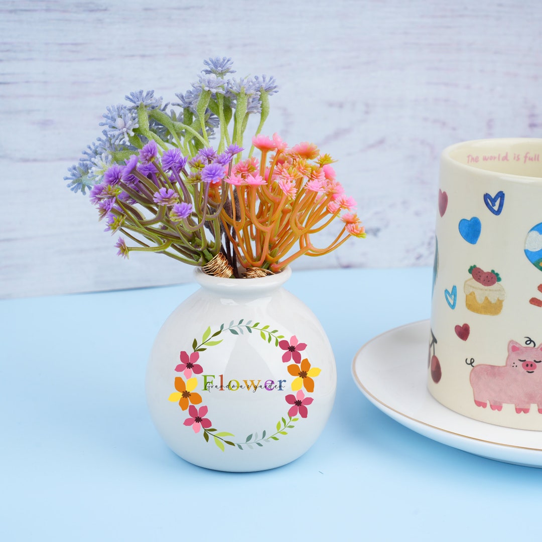 Custom Flower Floral Vases, Custom Grandma's Garden Flower Vase ...