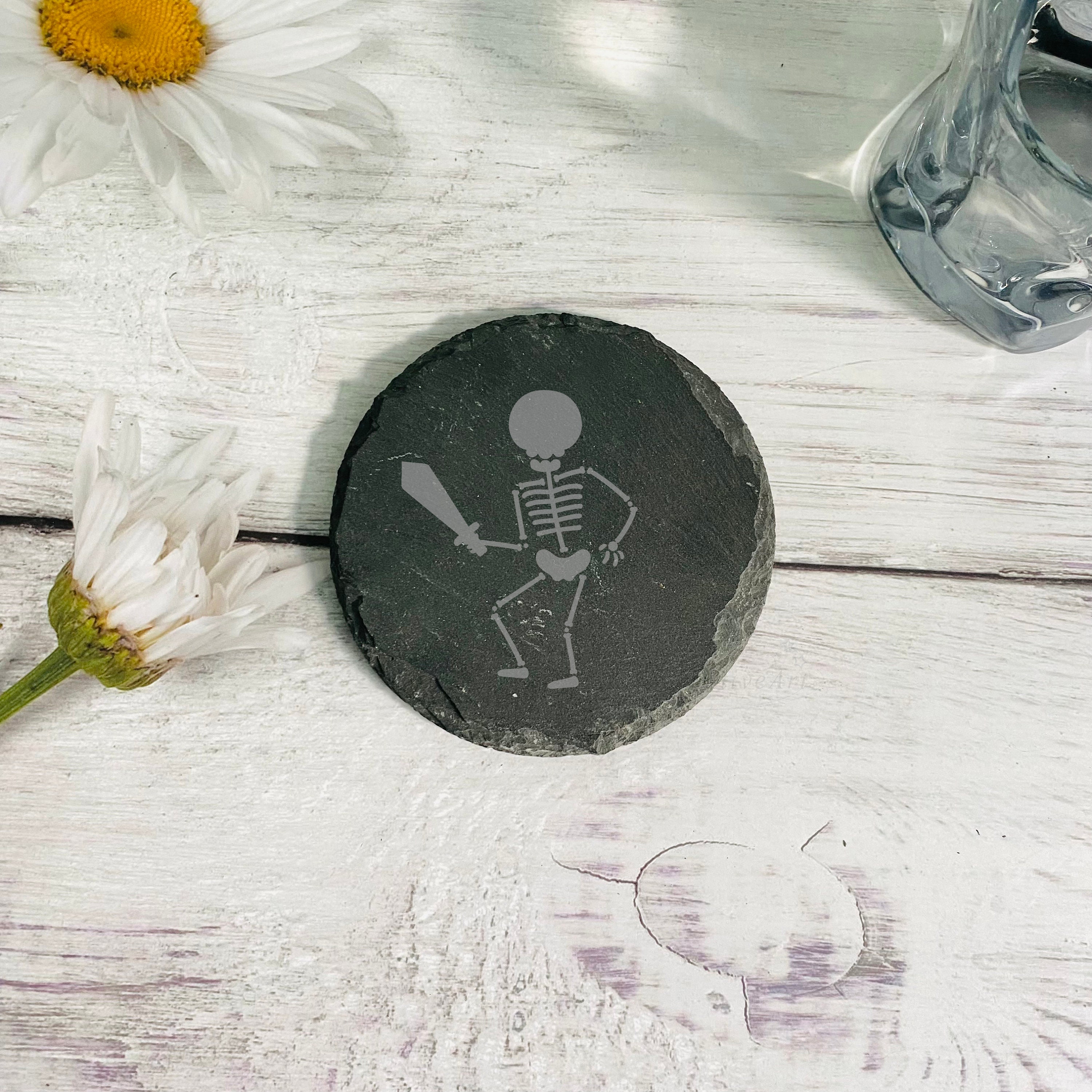 Funny Skeleton Coaster Set Heart Square Round Stone Coasters - Etsy