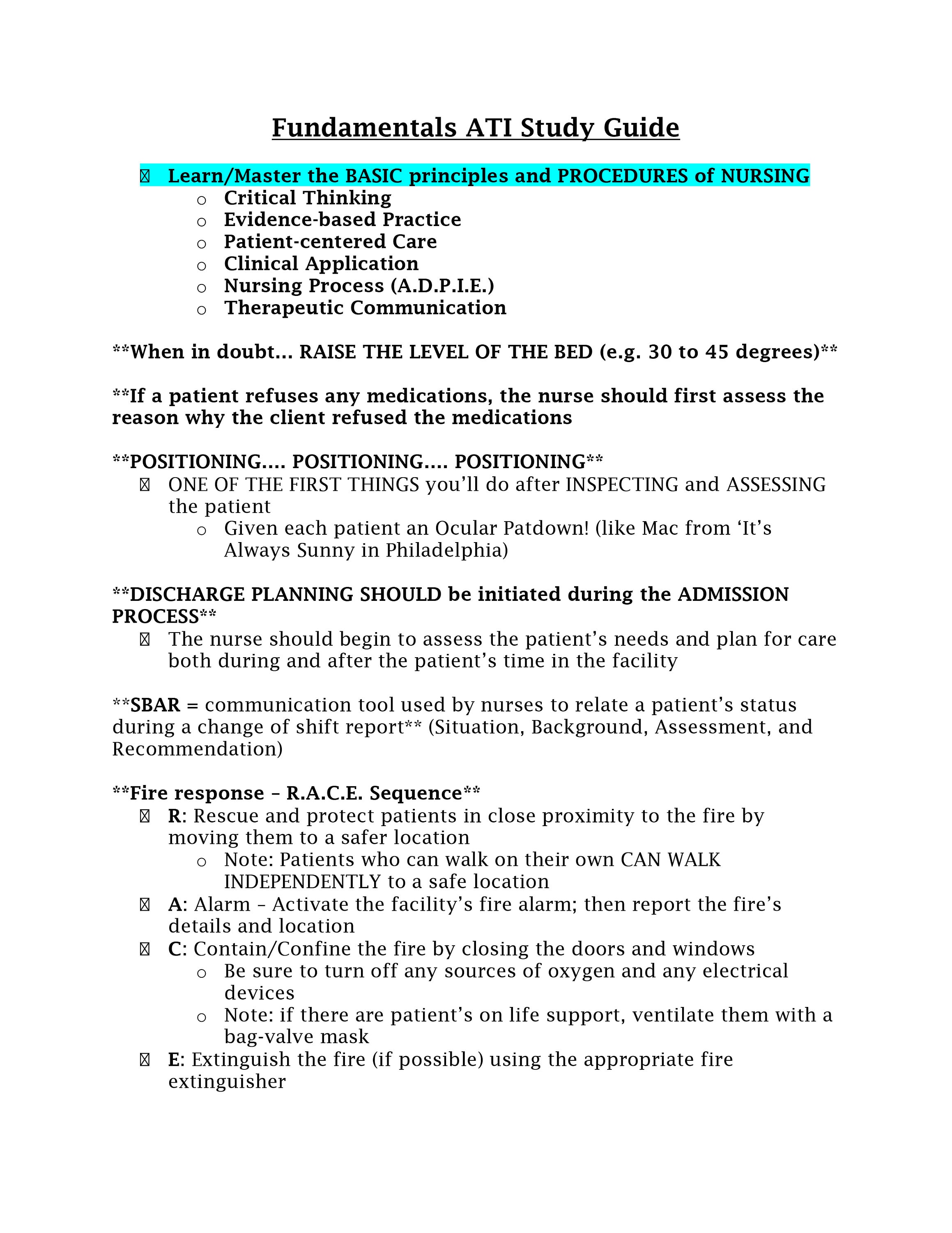 The Ultimate ATI Fundamentals Proctored Exam Study Guide | 70+ Pages ...