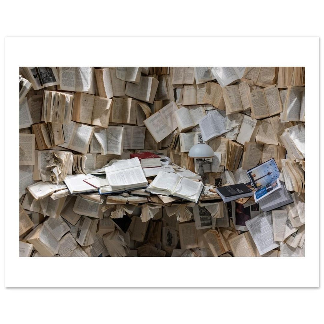 Chaotic World of Books: Artistic Photo Print for Bibliophiles. Chaotic ...